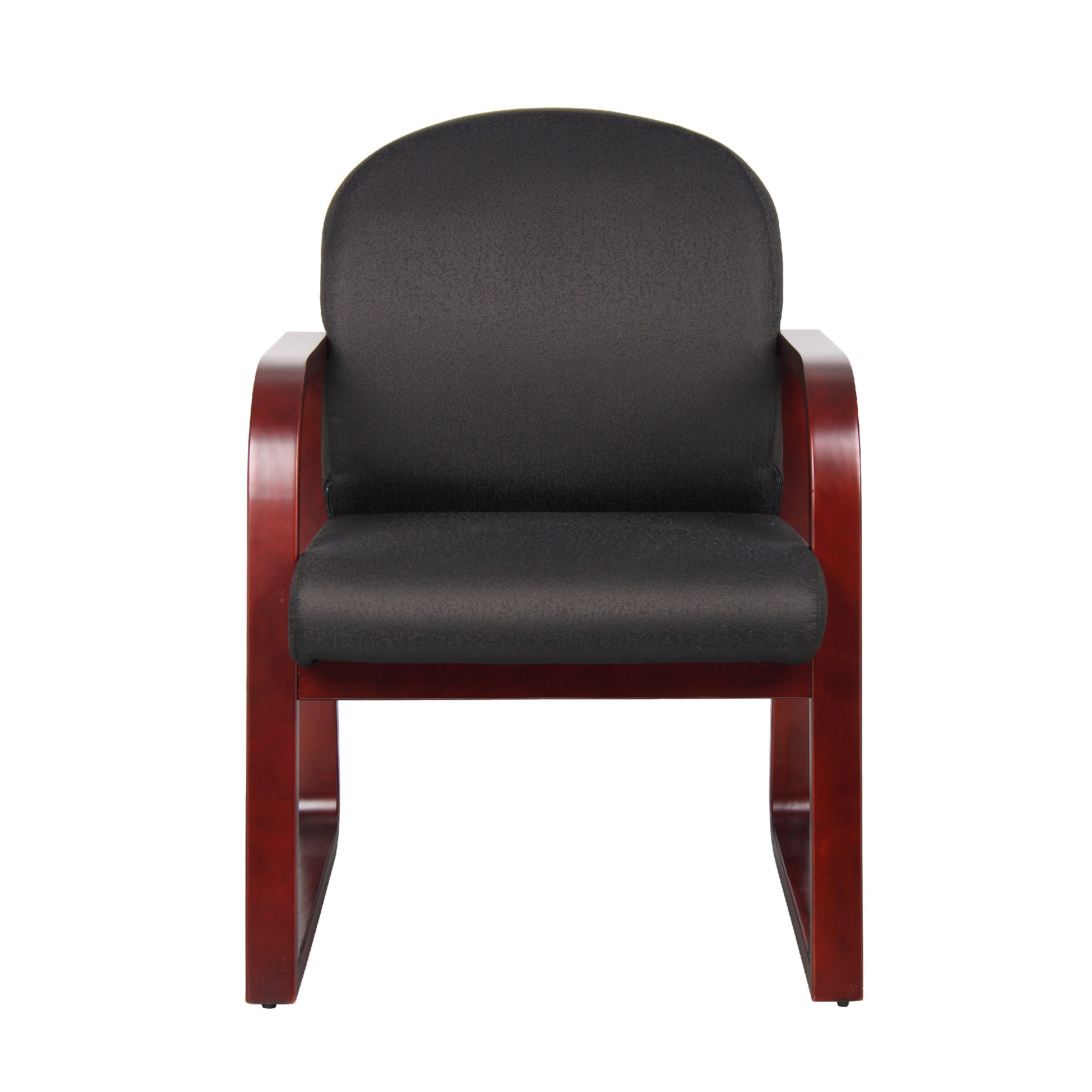 Benjara Cain Guest Chair With Molded Mahogany Wood Frame, Black Task ...