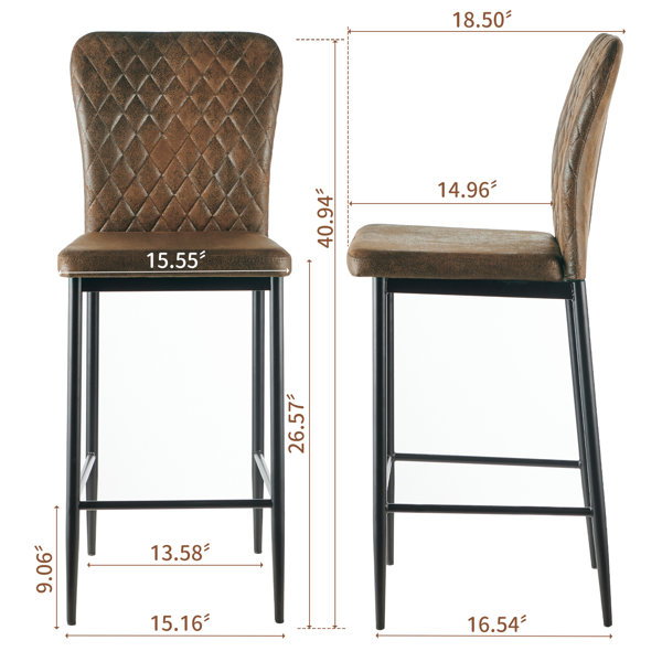 17 Stories Vintage Upholstered Suede Armless Bar Stool | Wayfair