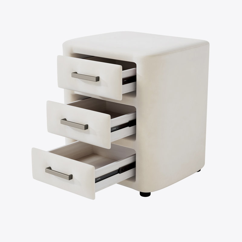 Mercer41 3 Pieces Bedroom Sets Velvet Upholstered Platform Bed Vertical ...