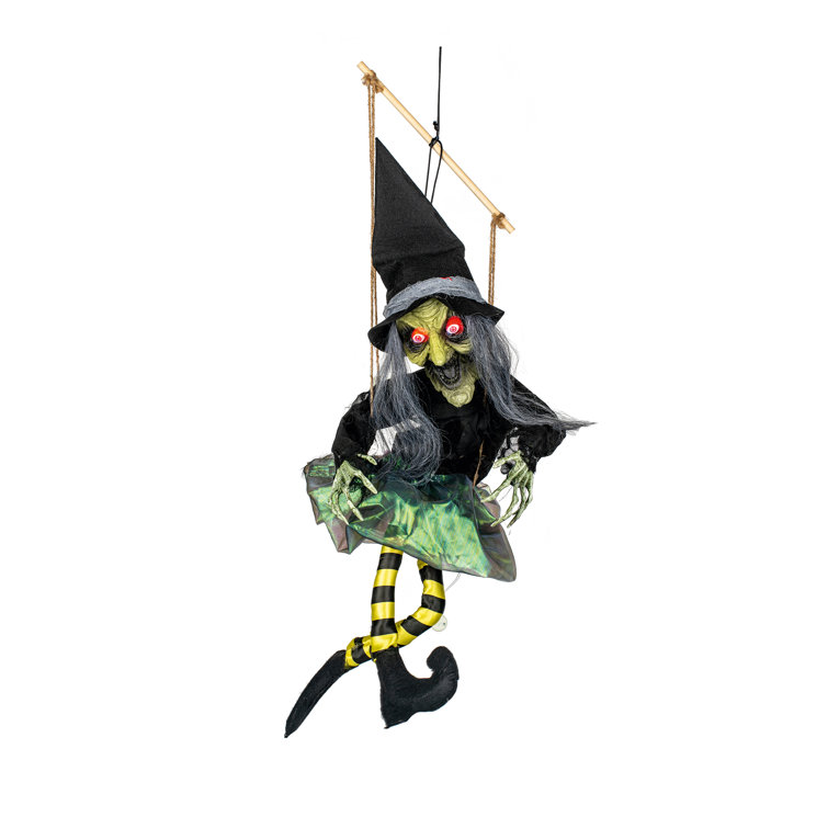 The Seasonal Aisle Battery Operated Witch in Swing | Wayfair.co.uk