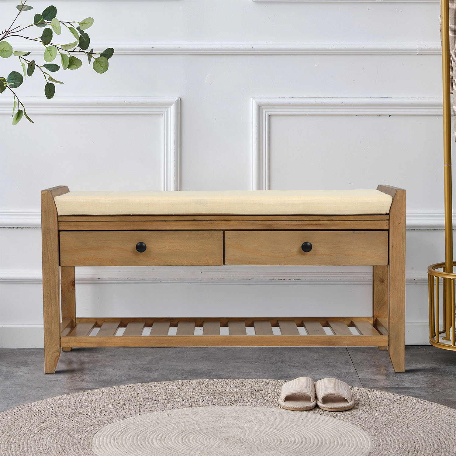 Red Barrel Studio Edgewood Wood Drawers Storage Bench - Wayfair Canada