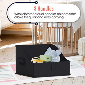 Ebern Designs 3 Pack Collapsible Trapezoid Storage Bins Box - Set of 3 ...