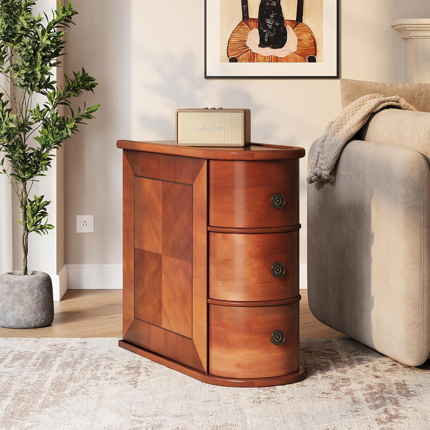 17 Stories 3-Drawer End Table Set Of 2, No Assembly Required Side Table ...