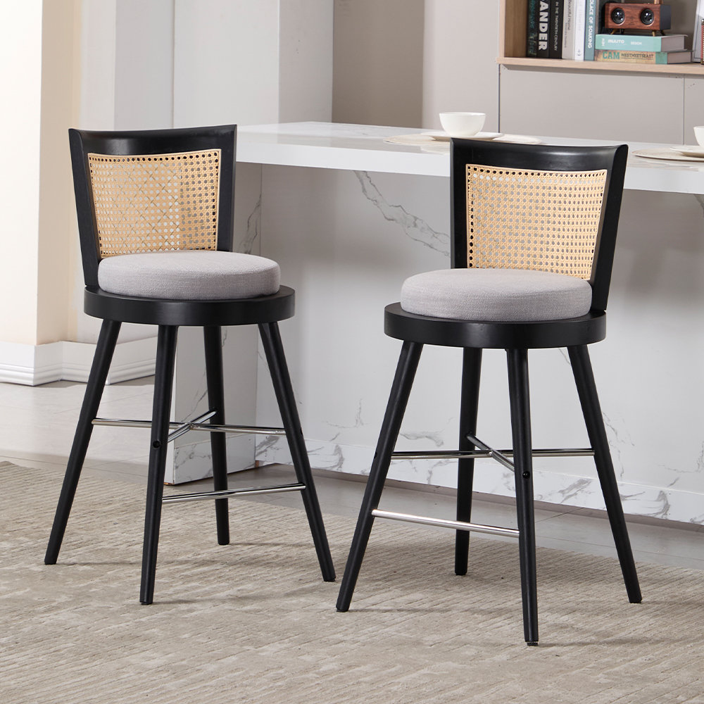 Bayou Breeze Mid Century Modern 26" Bar Stools Counter Height Bar ...