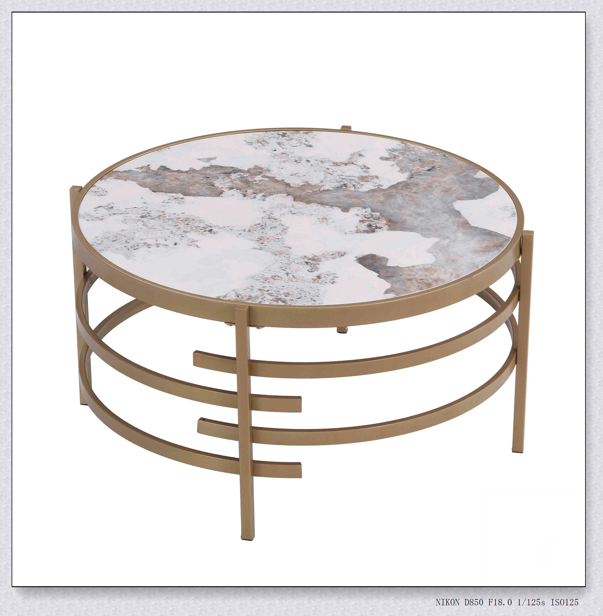 Mercer41 32.48'' Round Coffee Table With Sintered Stone Top&Sturdy ...