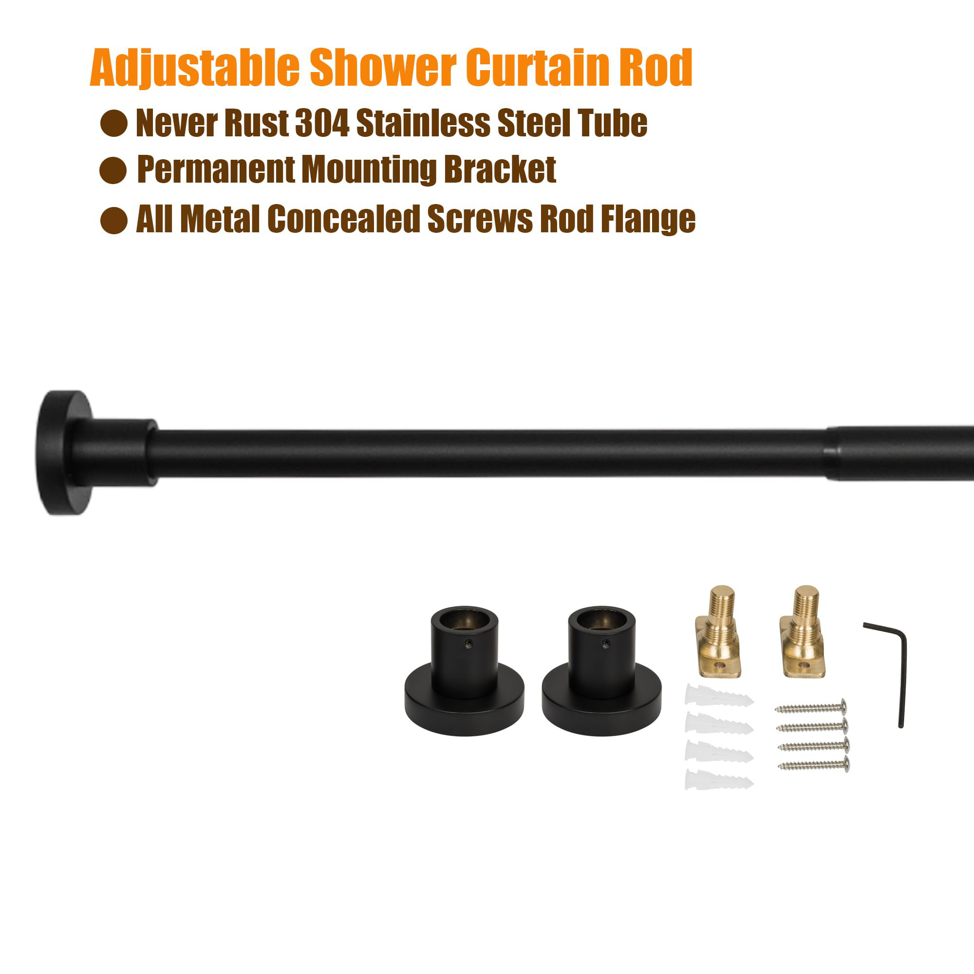 APPENIN WINTER PARK CORP Heavy Duty Shower Rod, Adjustable Shower ...