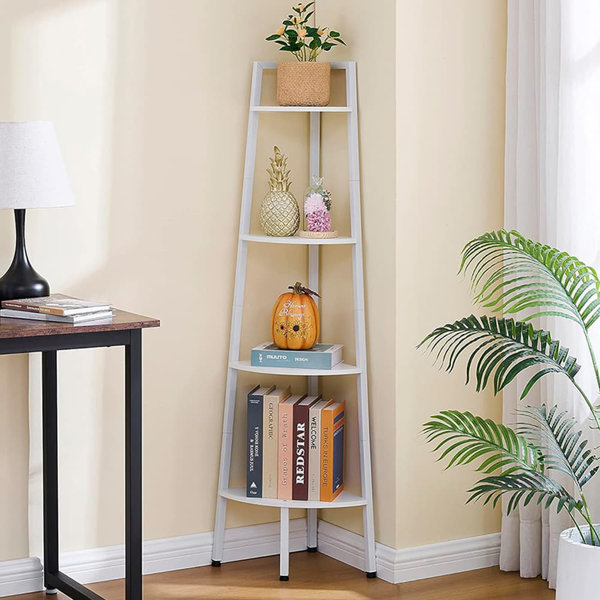 17 Stories Four level corner bookshelf, corner ladder, display stand ...