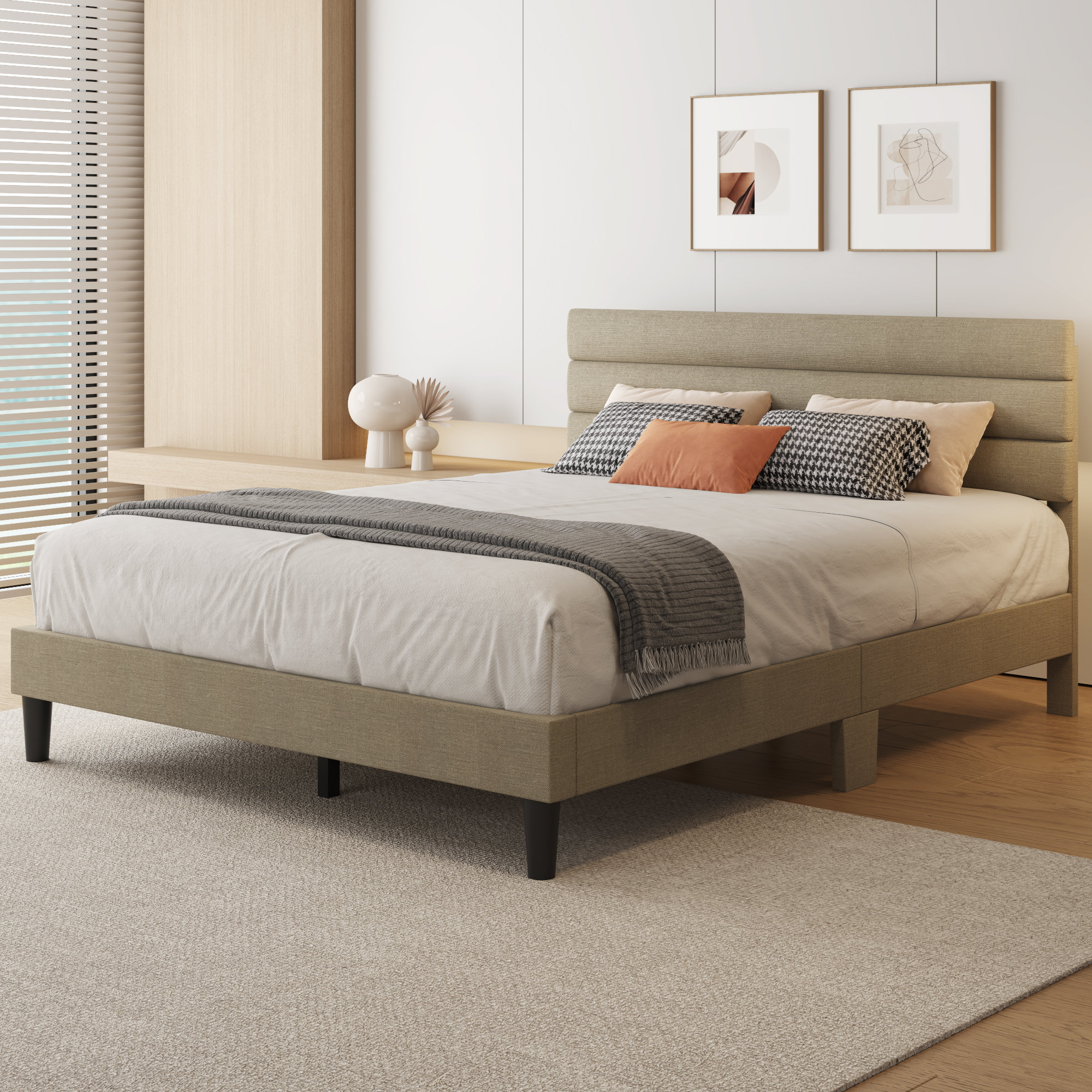 Ebern Designs Dontarius Upholstered Platform Bed & Reviews | Wayfair