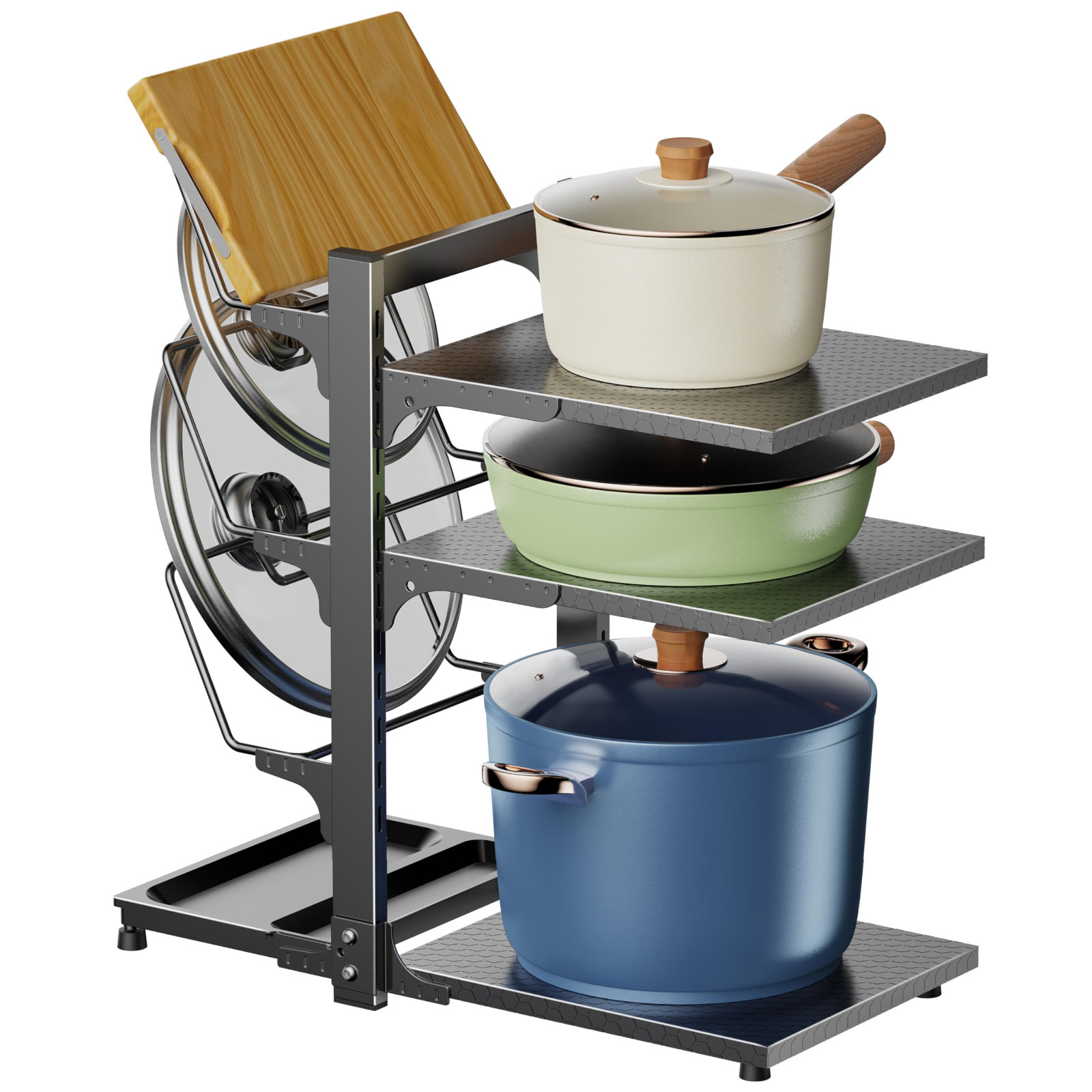Prep & Savour 3 Tiers Adjustable Pan Rack Organizer for Cabinet | Wayfair