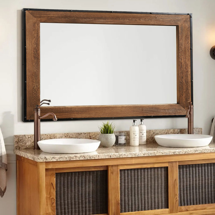 Millwood Pines Callah Wood Rectangle Wall Mirror | Wayfair