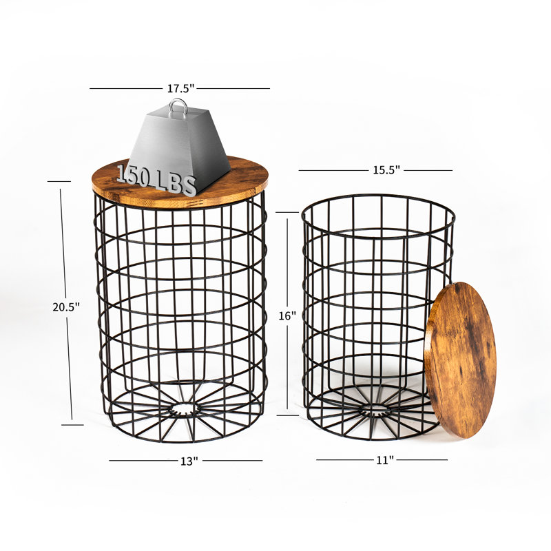 17 Stories Calavar Tray Top Frame Nesting Tables with Storage | Wayfair