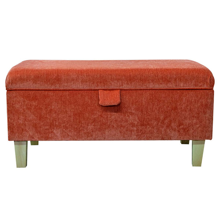 Beaumont 70cm Wide Rectangle Solid Colour Footstool Ottoman with ...