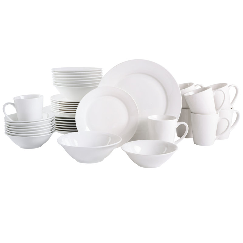 Gibson Home Everyday Round 40-Piece Expanded Dinnerware Set - White ...