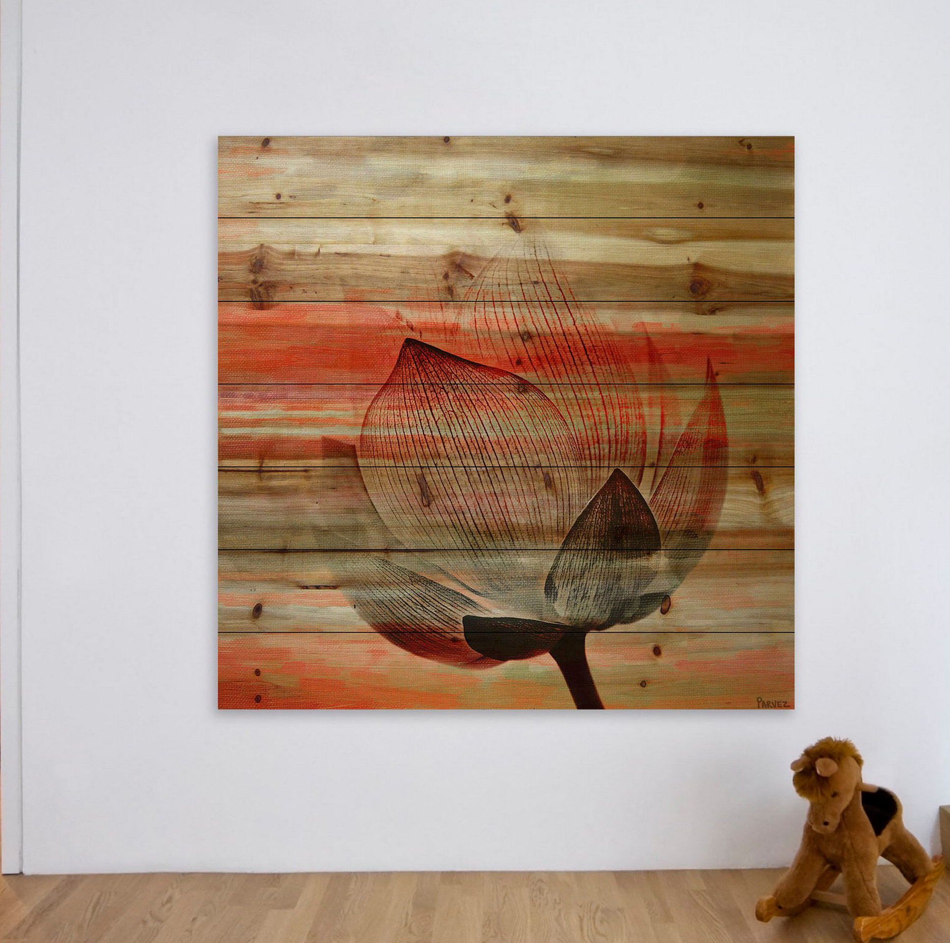 Parvez Taj 'Rose Petal' by Parvez Taj Painting Print on Natural Pine ...