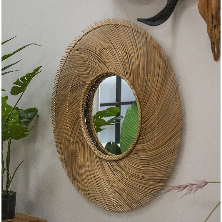 Bay Isle Home Lorine Rattan Flat Wall Mirror | Wayfair.co.uk