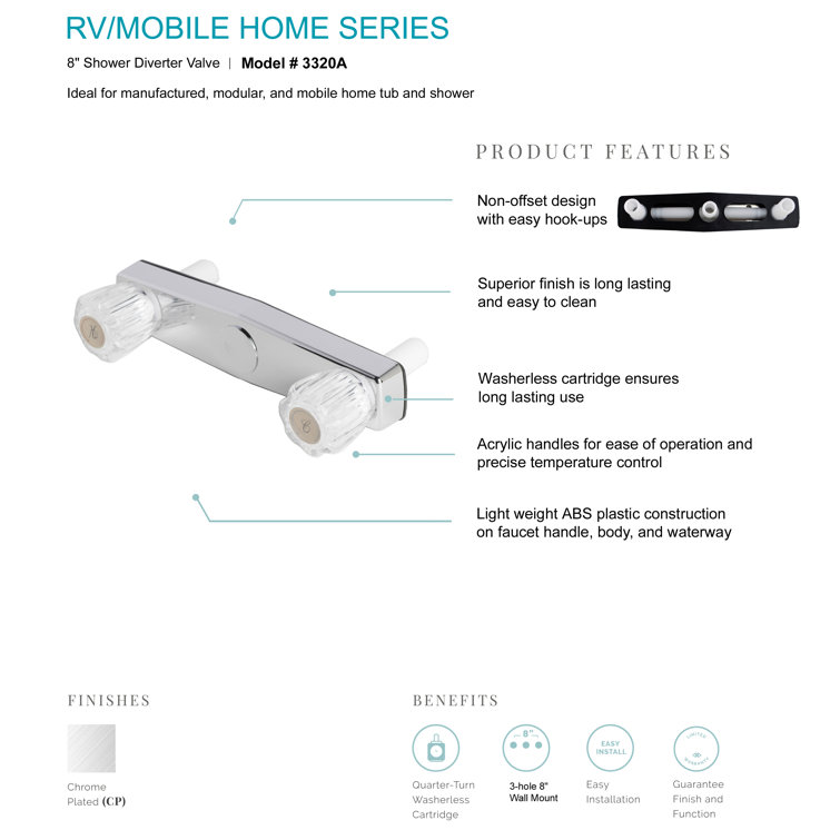 LagunaBrass RV/Mobile Home Shower Valve - Wayfair Canada
