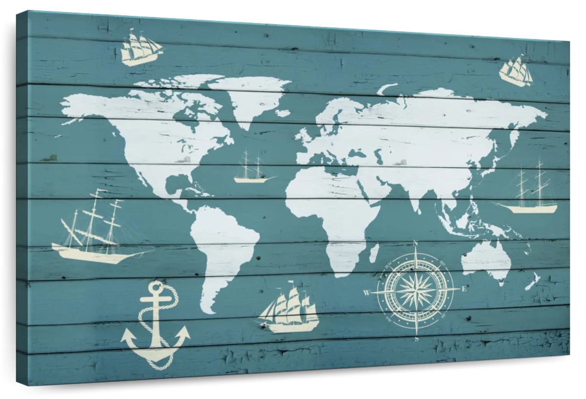 Elephant Stock Nautical World Map | Wayfair