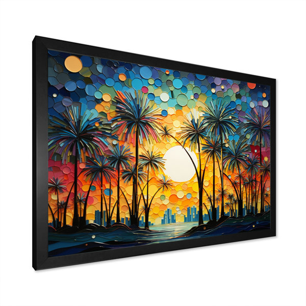 Red Barrel Studio® " Colorful Palm Trees Collage I " | Wayfair