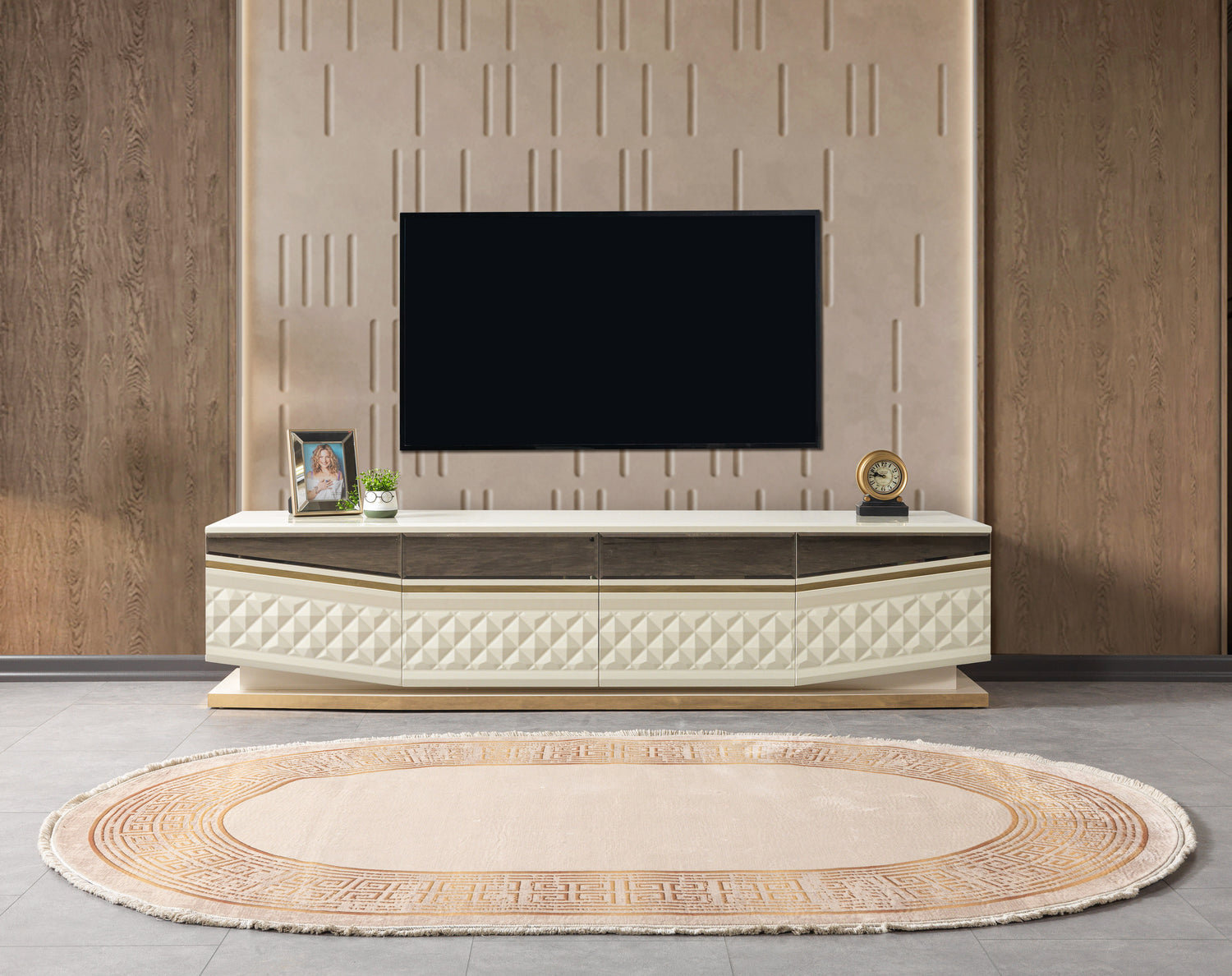 Everly Quinn Anica Ivory TV Stand | Wayfair