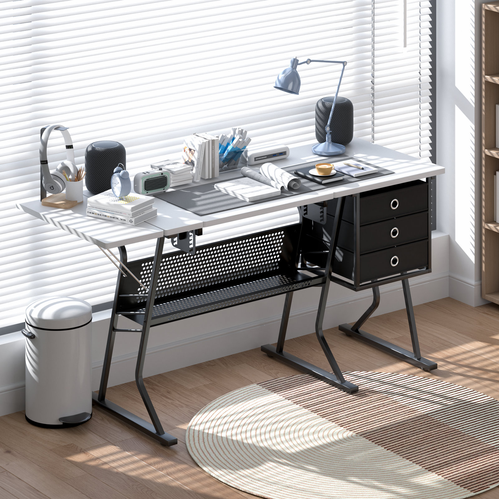 MoNiBloom Foldable Sewing Machine Table, Multipurpose Sewing Table With ...