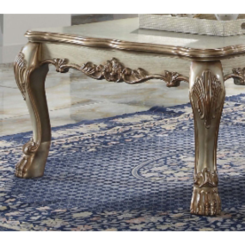 Rosdorf Park Dresden Gold Patina & Bone Finish Coffee Table | Wayfair