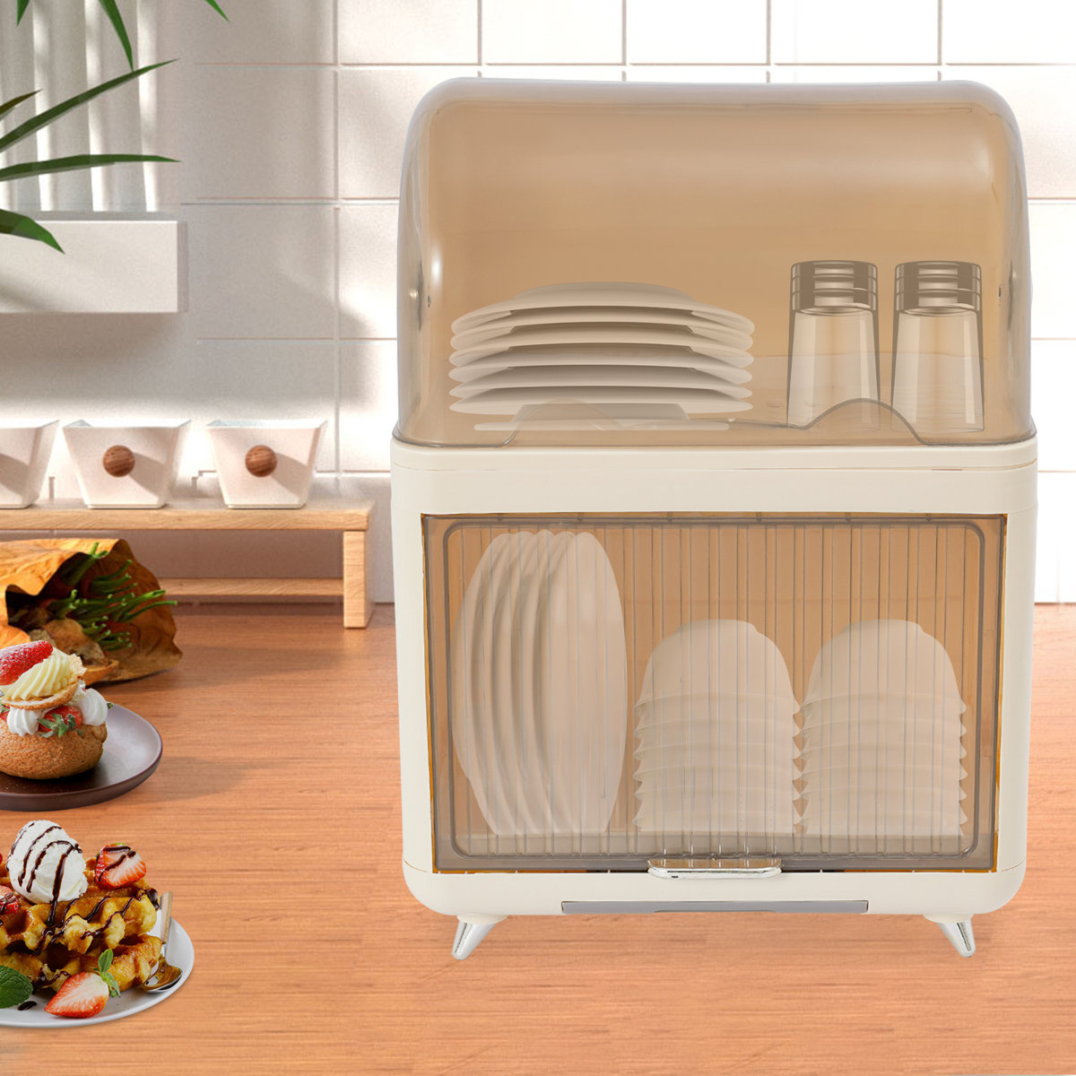 YXSUN 2-Tier Dish Drying Rack, Tableware Storage Box | Wayfair