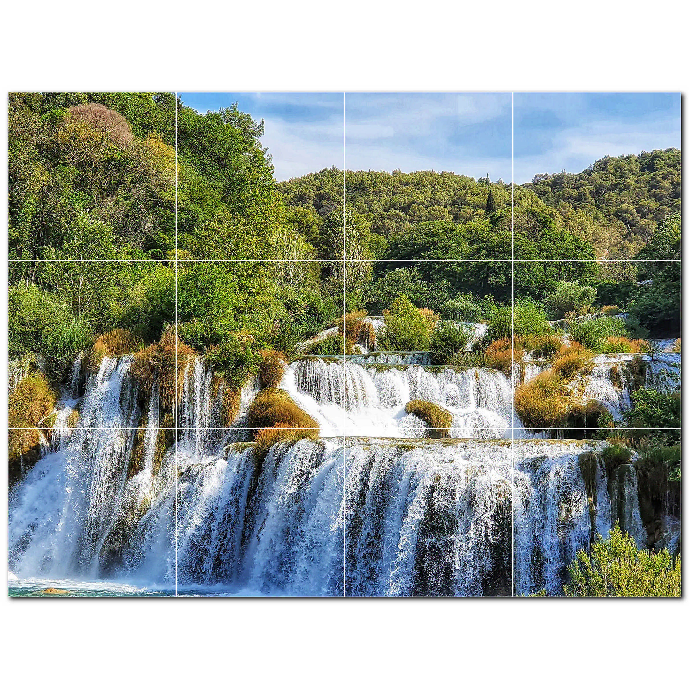 Picture-Tiles.com 48" x 36" Ceramic Waterfalls Photo Decorative Mural ...