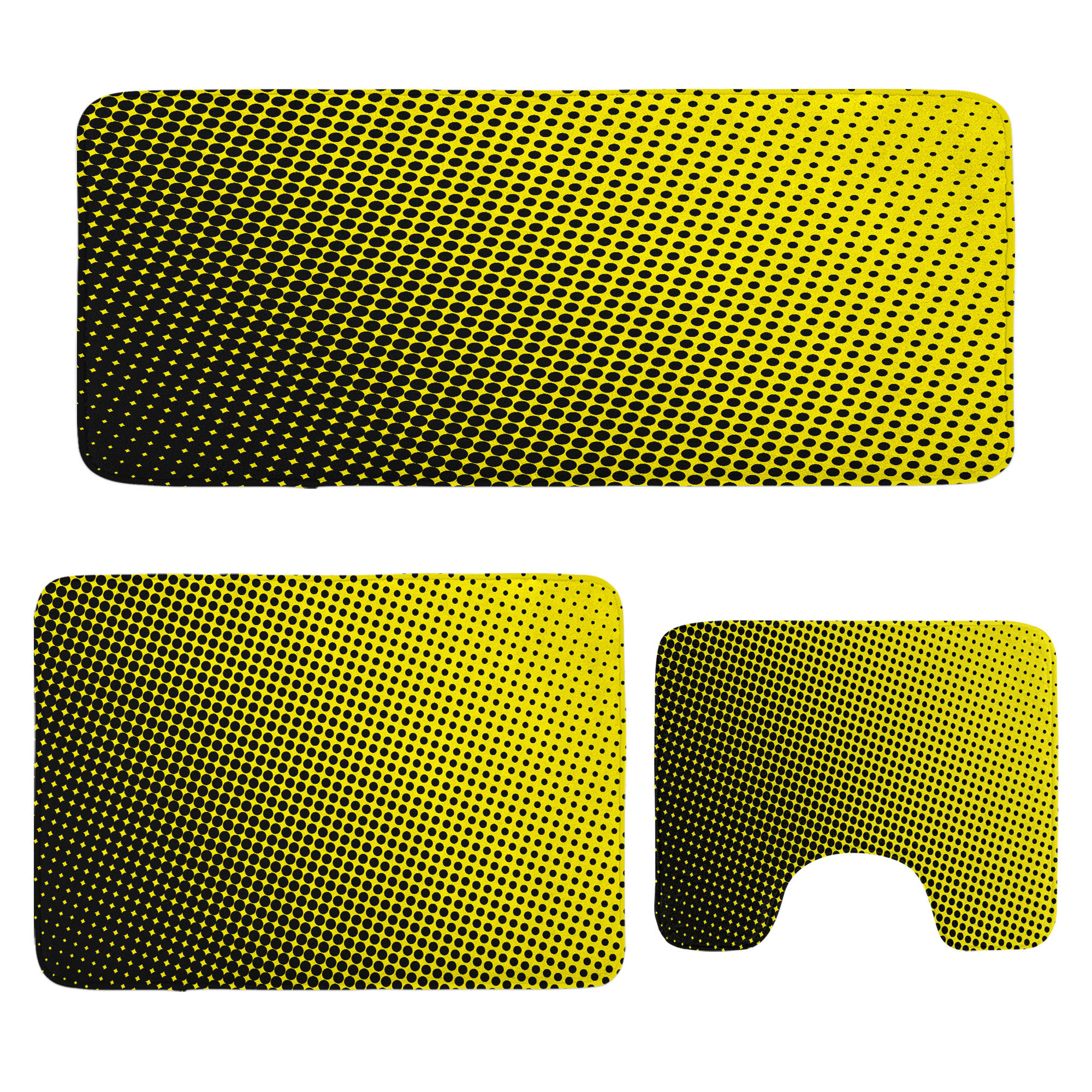 East Urban Home Ombre Bathroom Rug Set 3 Pieces U-Shape & Rectangle ...