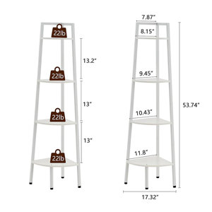 17 Stories Four level corner bookshelf, corner ladder, display stand ...