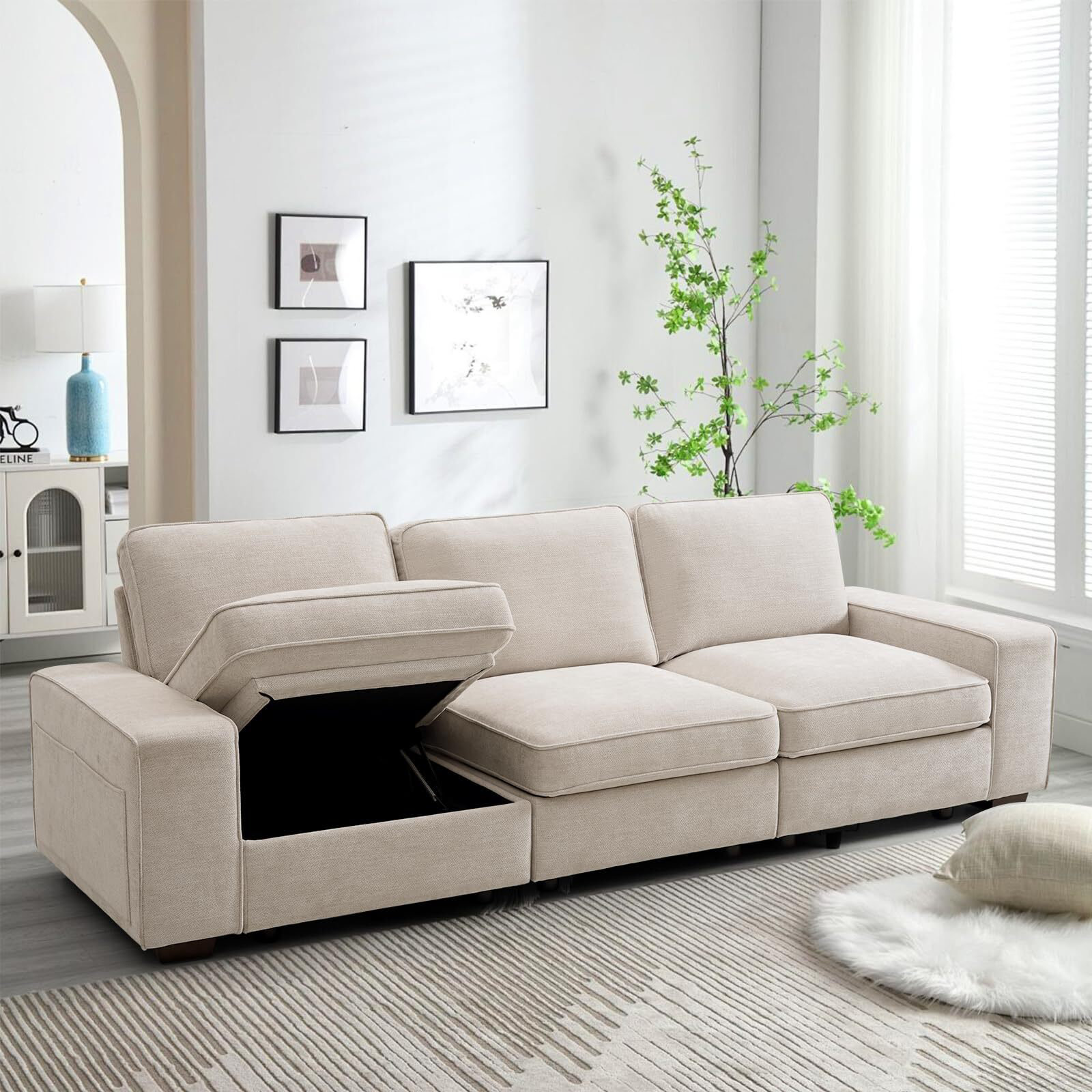 Ebern Designs Modular Sofa Couch With Seats Storage For Living Room, Office, Small Space | Wayfair