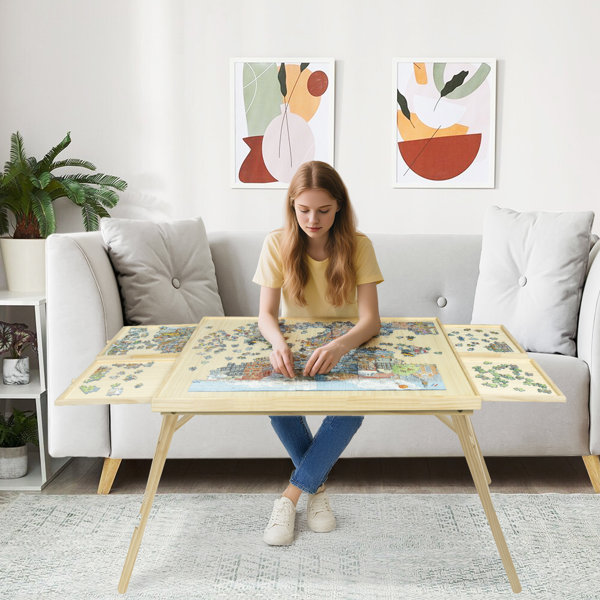 Rose Home Fashion 1500 Pieces Puzzle Board Extended Table Legs Portable ...