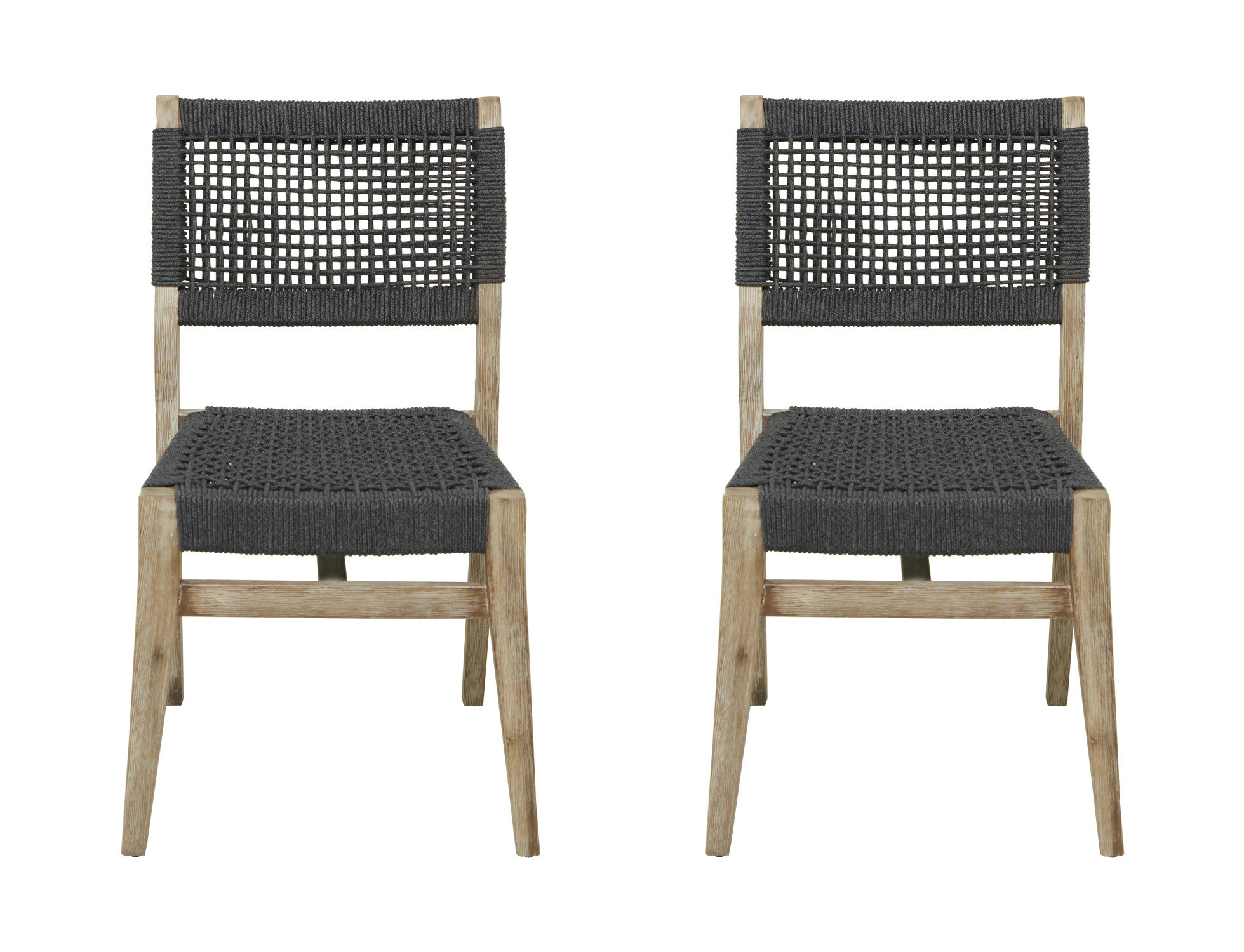 Wildon Home® Wood Outdoor Dining Chair with Woven Seat and Back ...