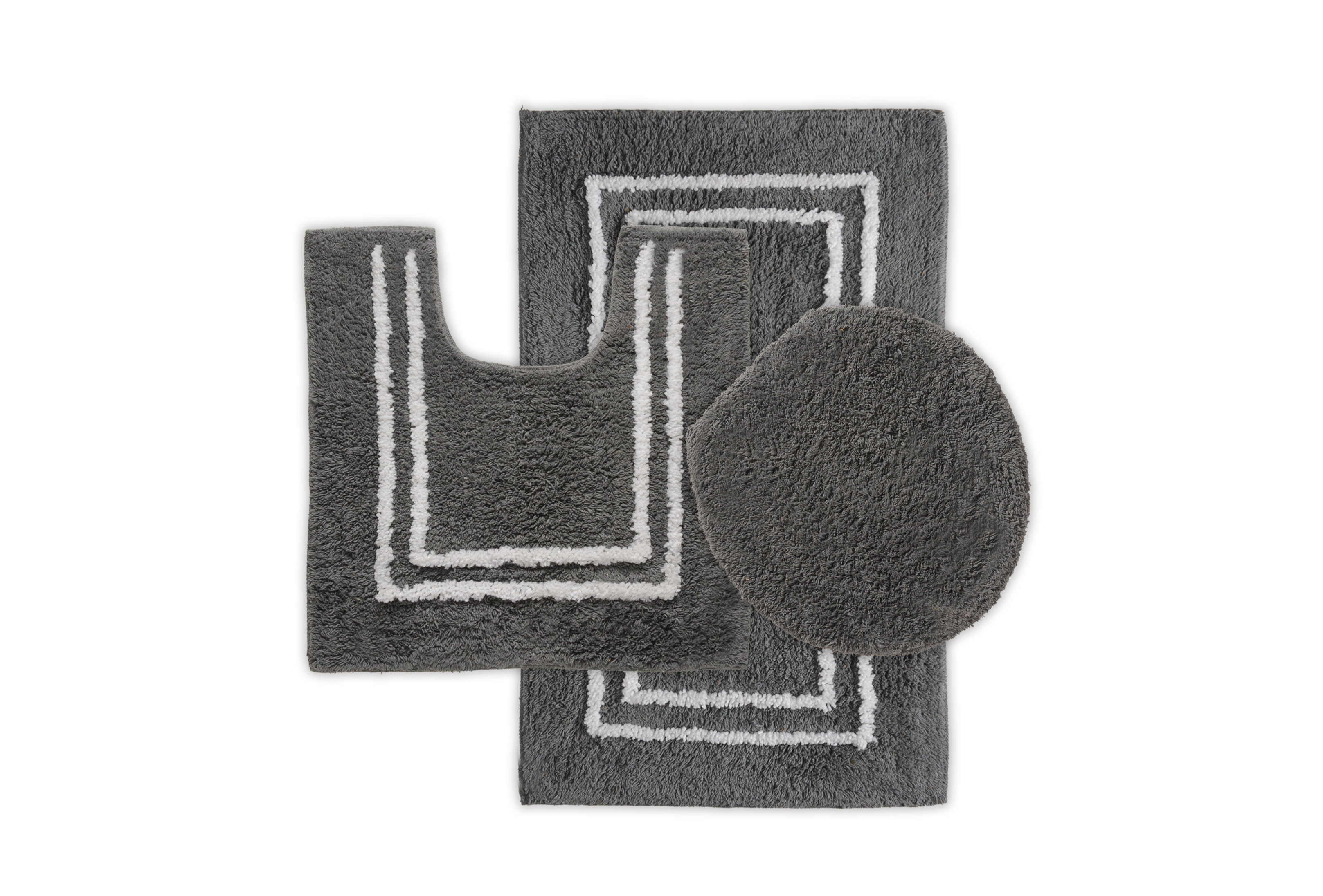 Latitude Run® JA Tufted 3 Piece Cotton Bath Rug Set With Lid | Machine ...