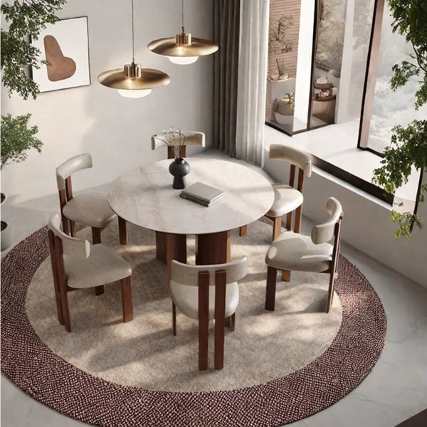 RESROS Vintage sintered stone round dining table set | Wayfair