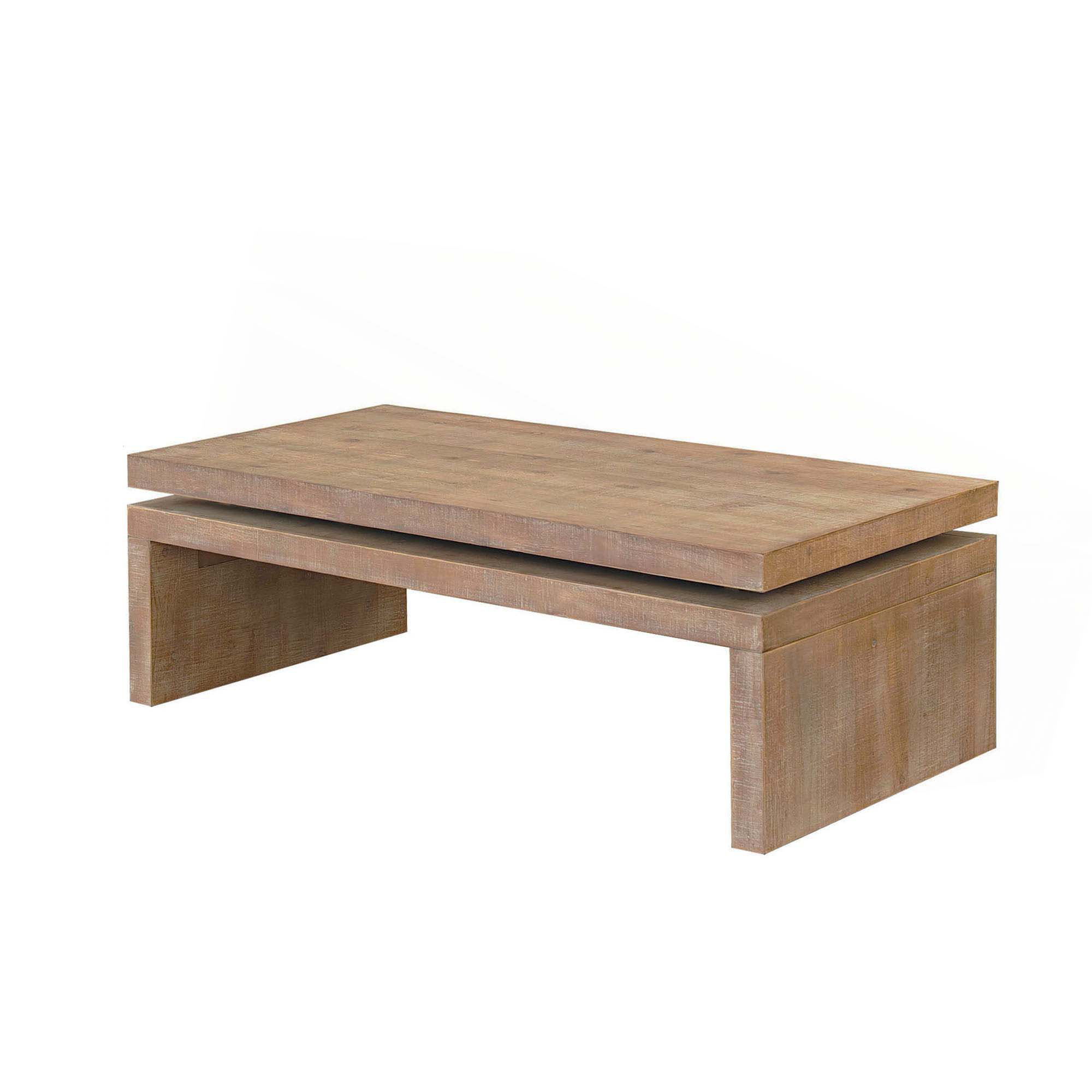 Loon Peak® Modern Rustic Wood Coffee Table – Rectangular Living Room ...