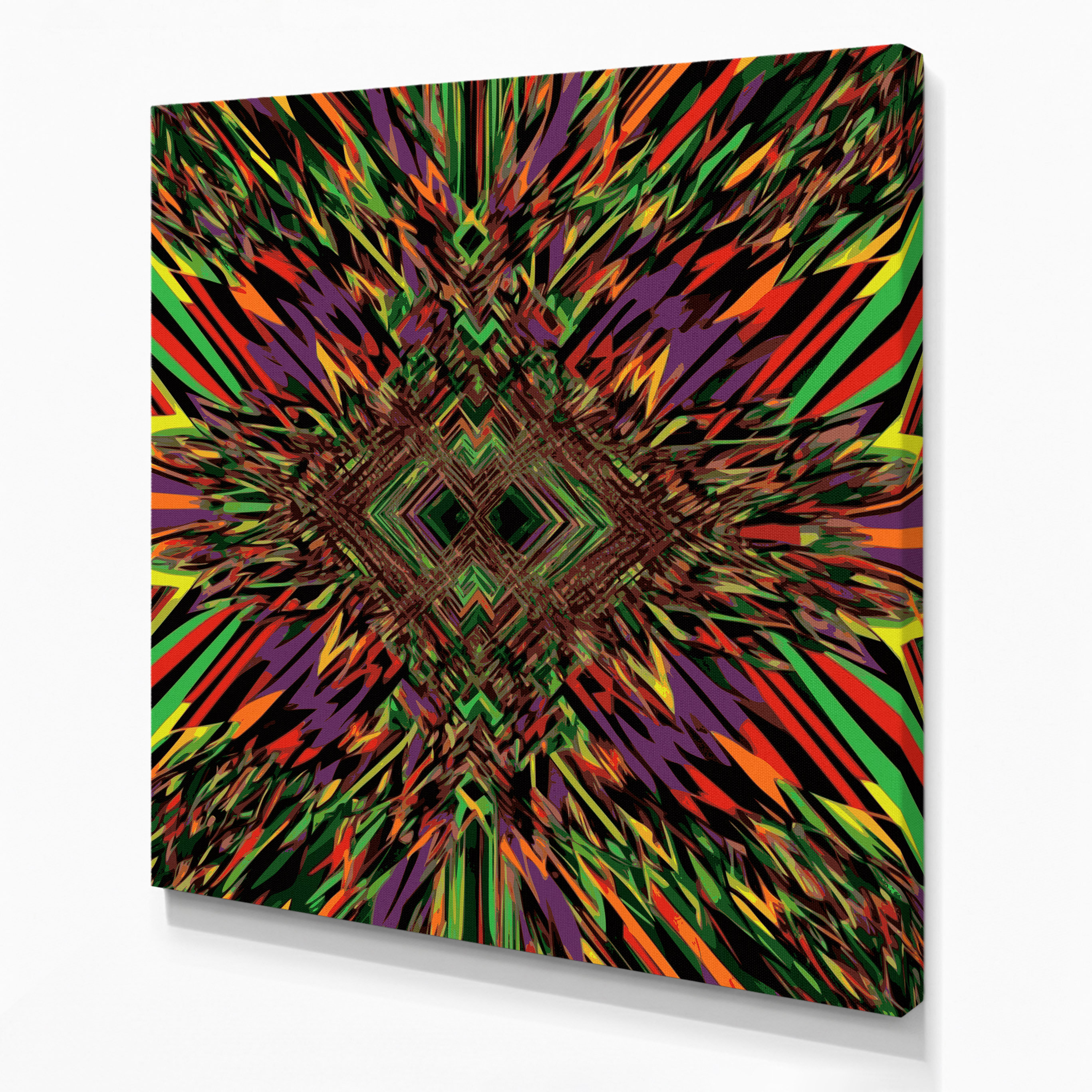 Ivy Bronx Op Art 45 Brown Canvas Wall Art | Wayfair