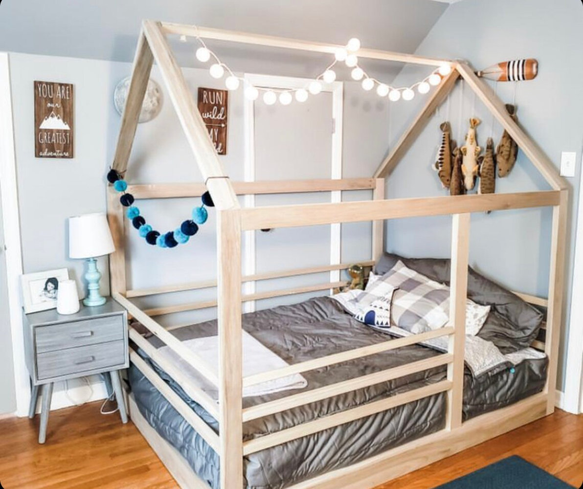 Harper Orchard Anghelache Solid Wood House Bed with Railings | Wayfair