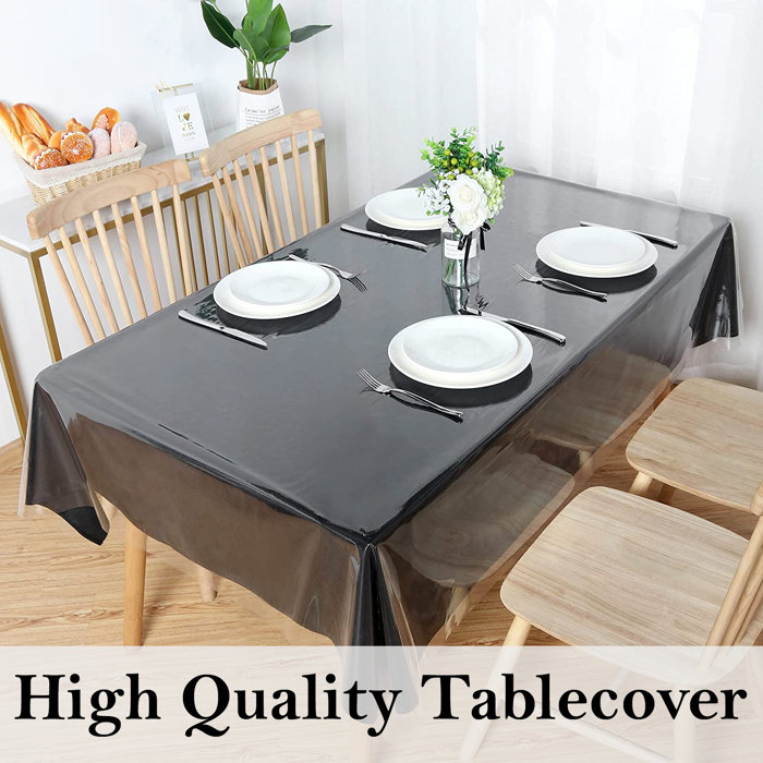 Symple Stuff Bath Spill Safe Super Protector Oblong Clear Tablecloth ...