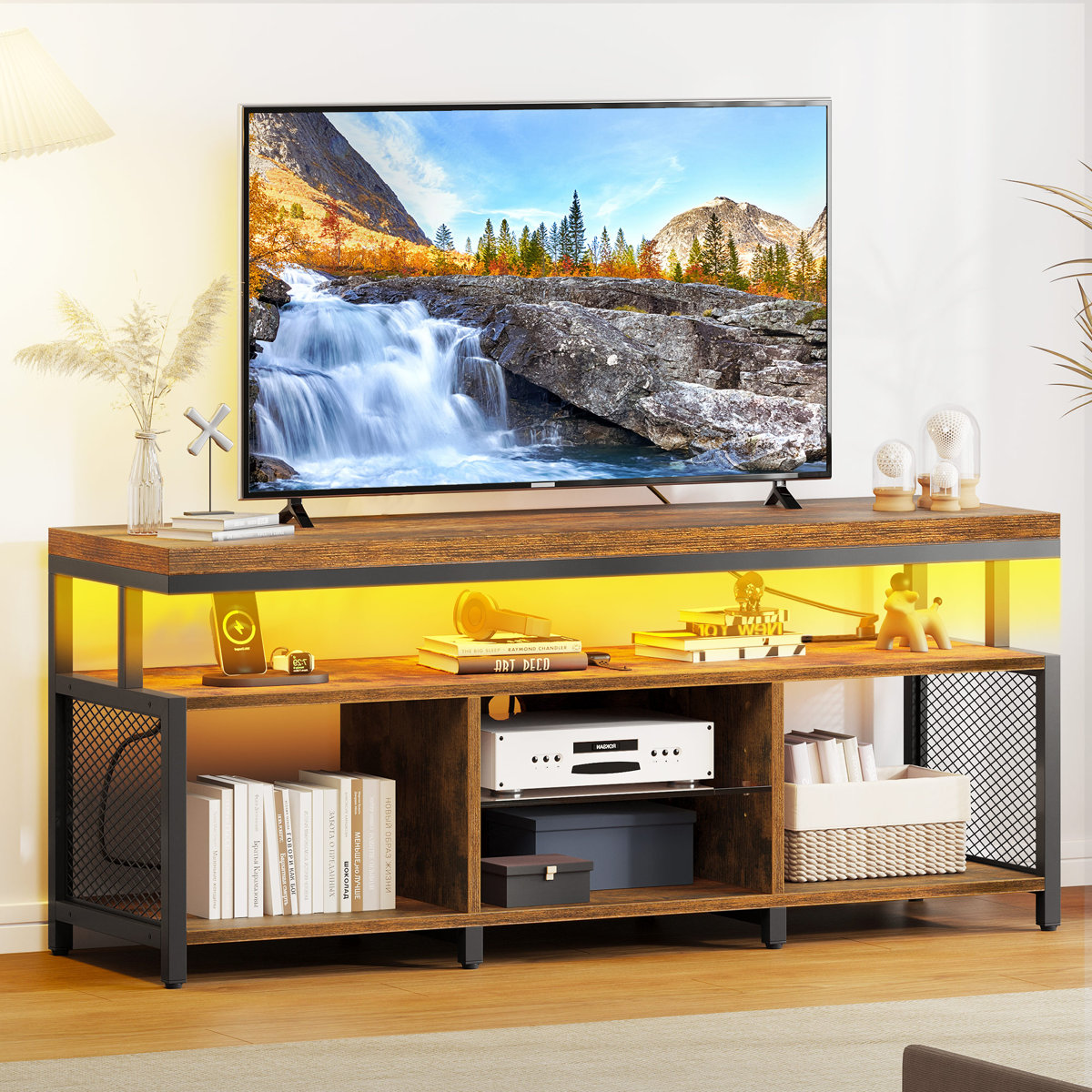 17 Stories Palermo LED TV Stands w/Power Outlets for Modern ...