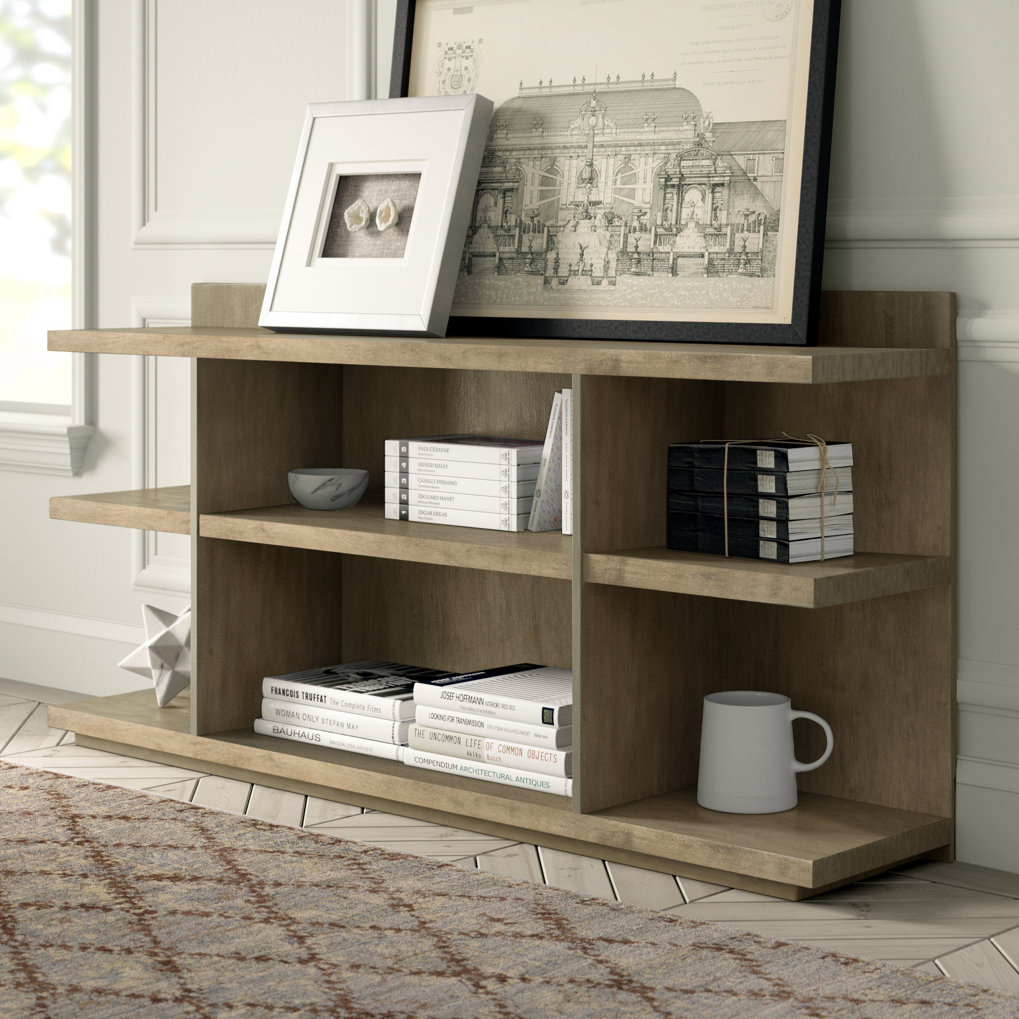 Greyleigh™ Artrip 32.5'' H x 66'' W Solid Wood Library Bookcase ...