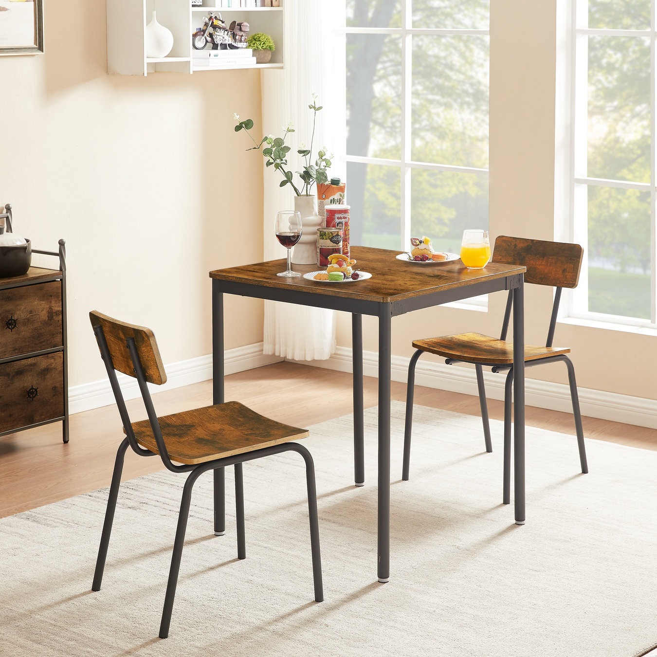 17 Stories 3 Piece Dining Set Dining Table Set Kitchen Table and Chairs ...