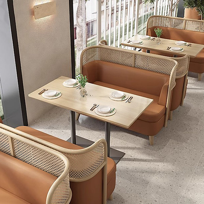 Canadian Linen Modern Casual Restaurant Cafe Benches Faux Leather ...