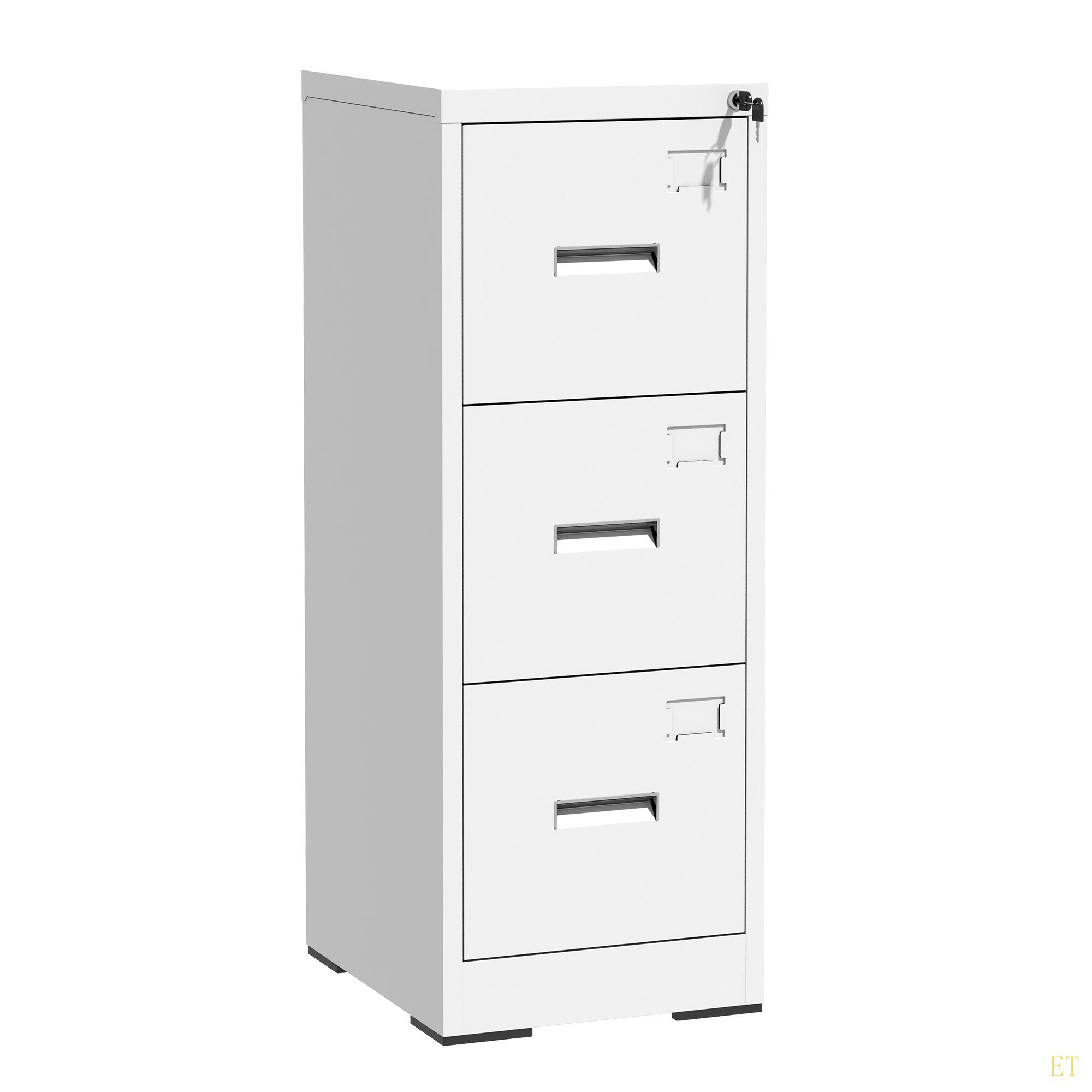 Latitude Run® 3 Drawer Metal Vertical File Cabinet With Lock And Card ...