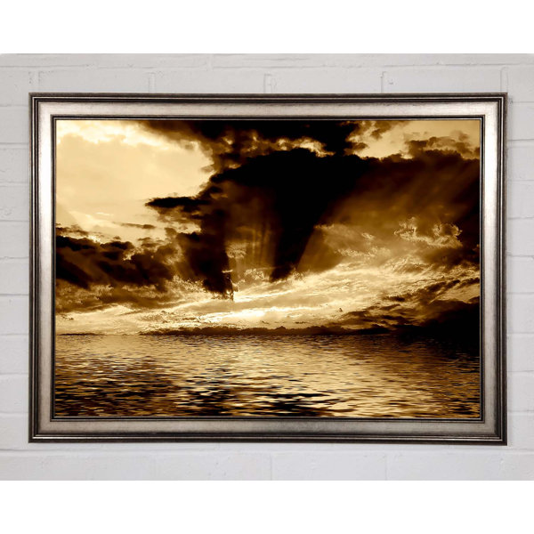 Highland Dunes Dramatic Ocean Skies Brown - Single Picture Frame Art ...