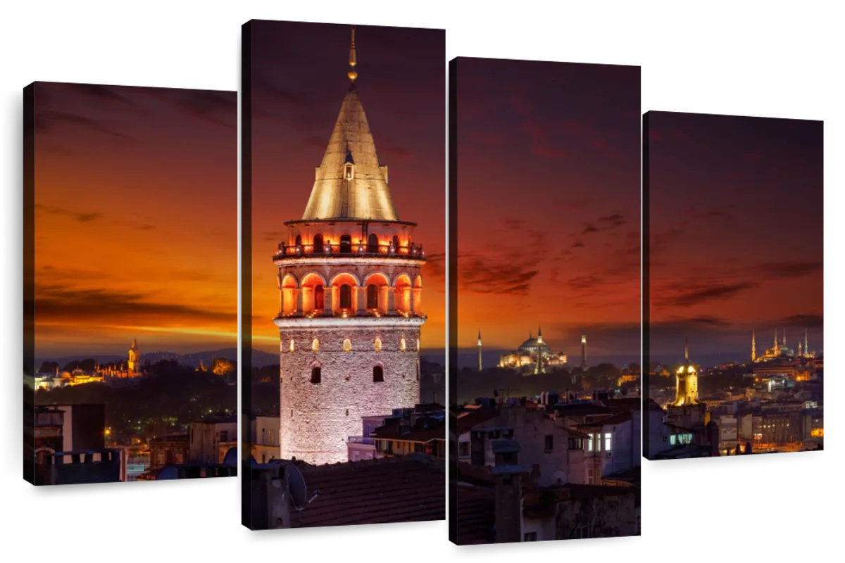 Elephant Stock Galata Tower And Istanbul Nightscape | Wayfair