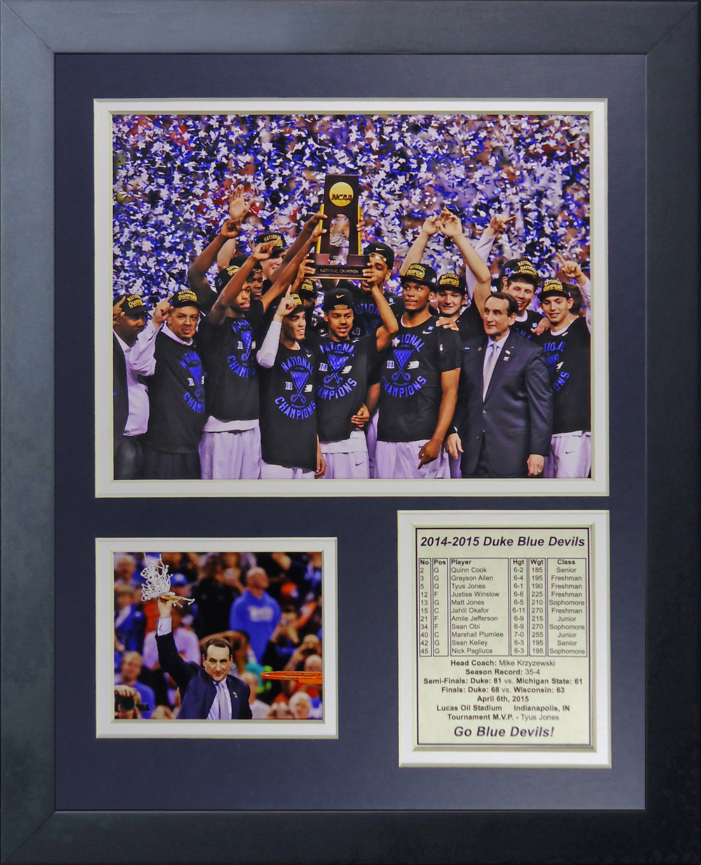 Legends Never Die 2015 Duke Champions Celebration Framed Memorabilia ...