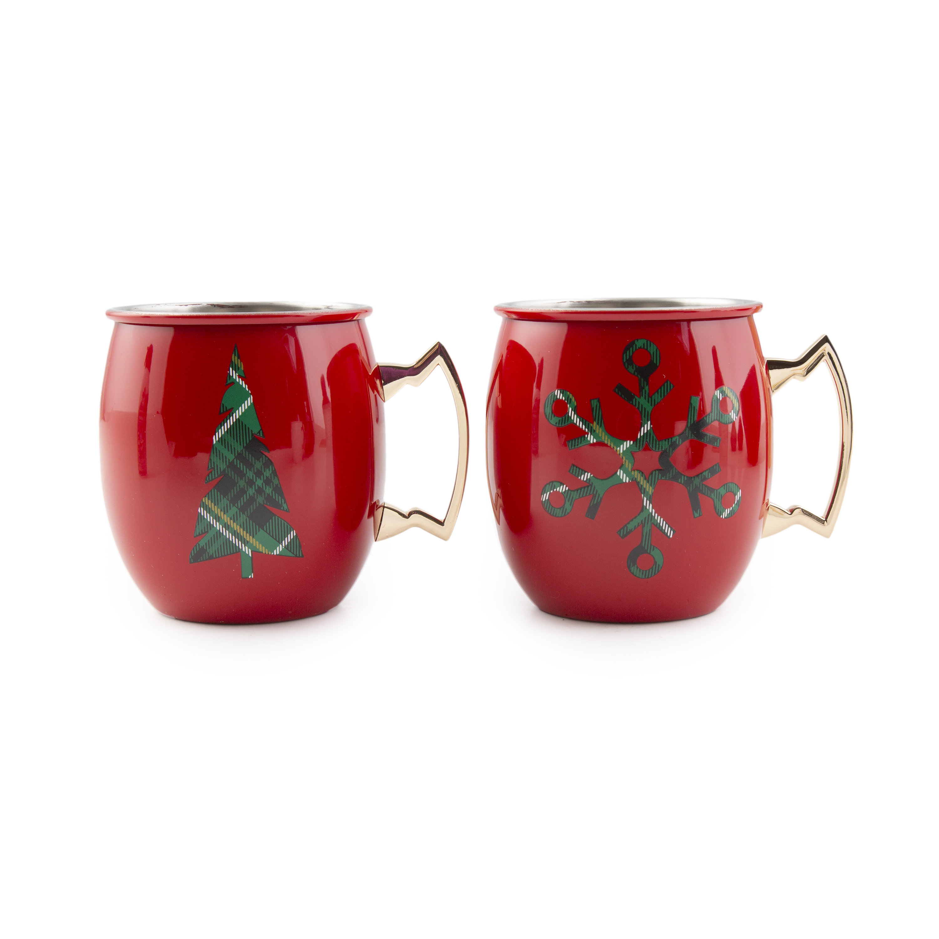 Cambridge Silversmiths 2 Pack Of 20 Oz Red Christmas Moscow Mule Mugs ...