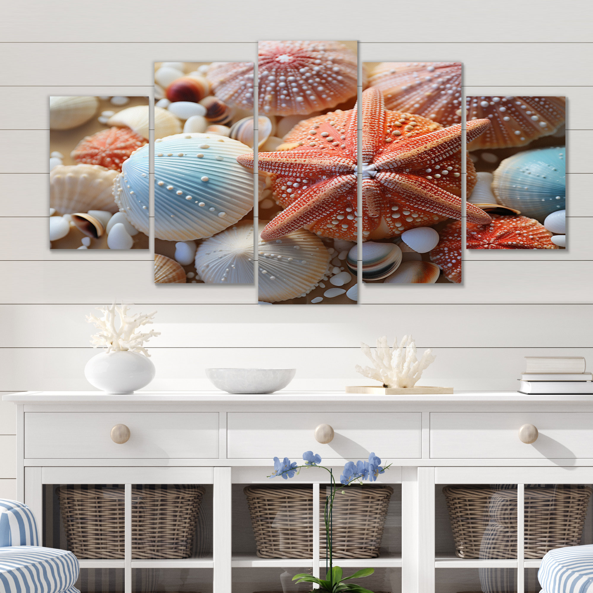 Design Art Beach Photo Seashell Collage VII - Nautical & Beach Metal ...