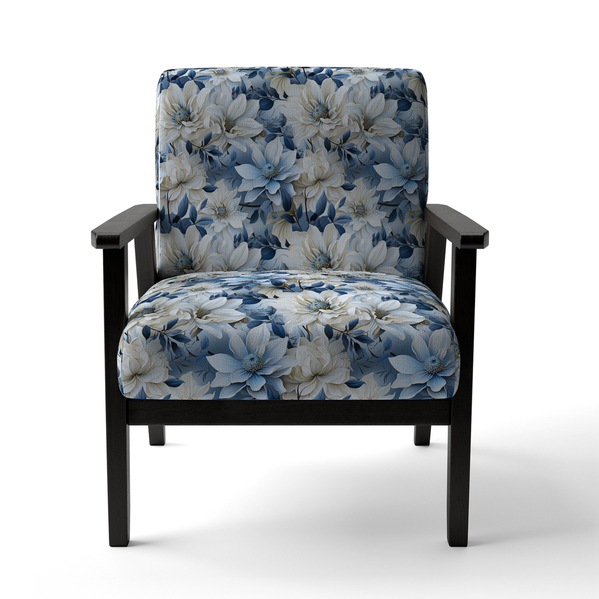 Winston Porter 'Takuya Arctic Blue And White Botanical Pattern I ...