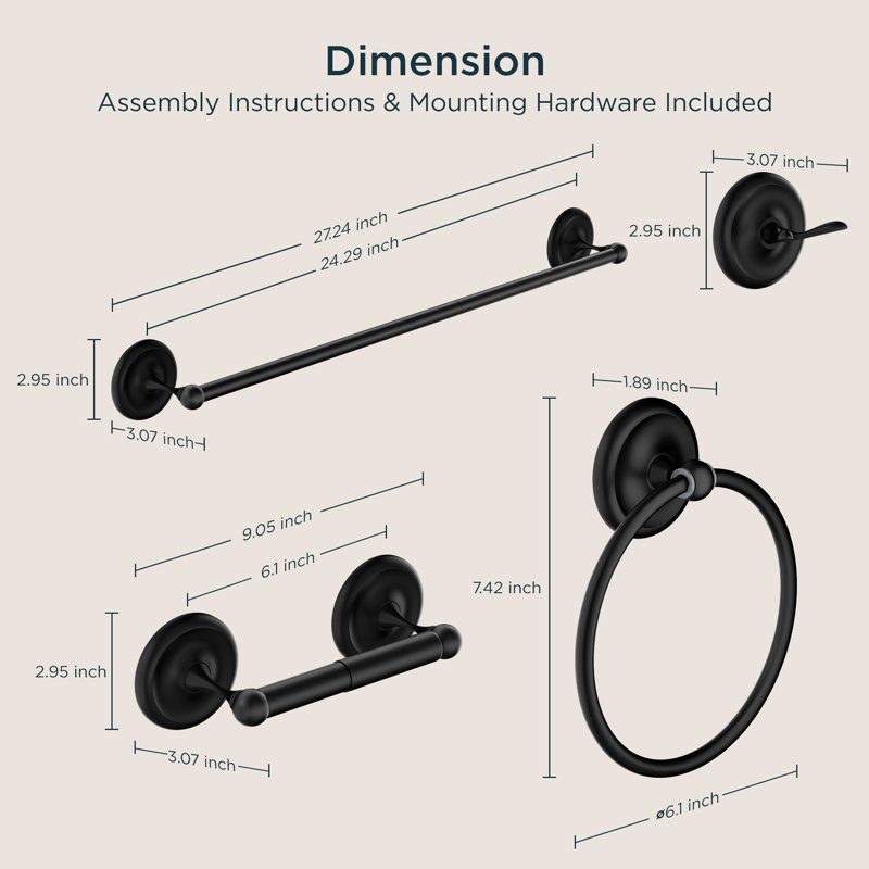 FORIOUS 4 - Piece Bathroom Hardware Set & Reviews | Wayfair